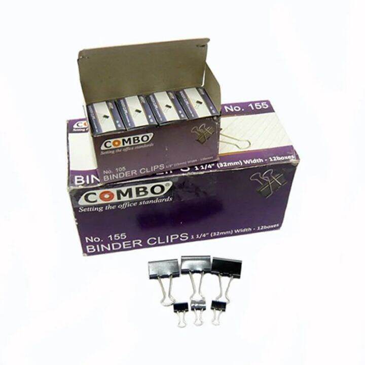 Binder Clip Hitam / ~o~ Klip Sedang Penjepit Kertas 155 Combo 1BOX ...