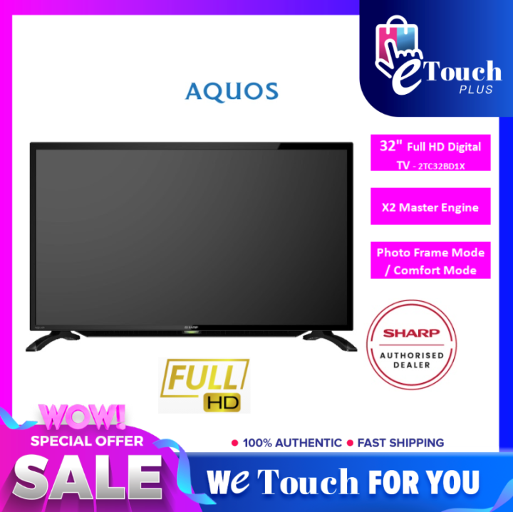 SHARP 32'' inch AQUOS LED TV with DVB-t2 [ 2TC32BD1X ] | Lazada