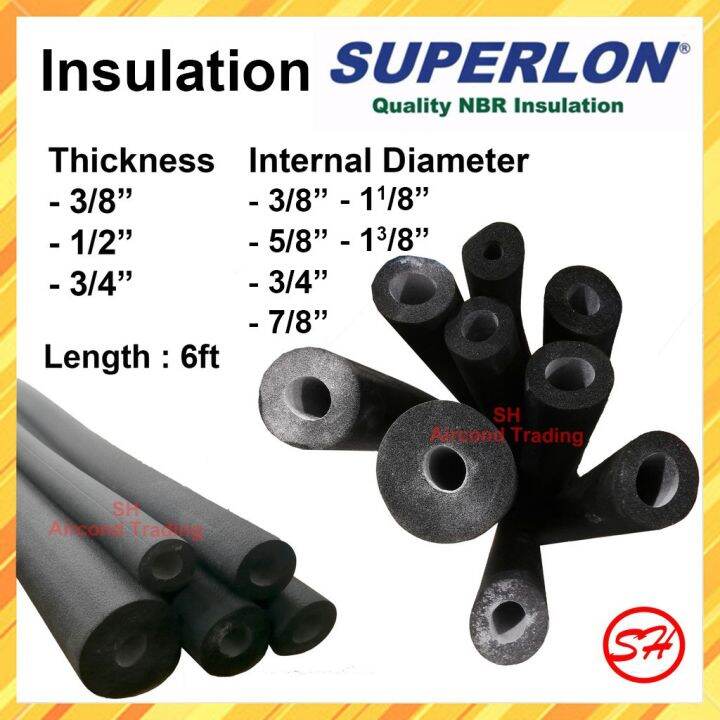 SUPERLON INSULATION FOR AIRCOND PIPING pipe hitam | Lazada