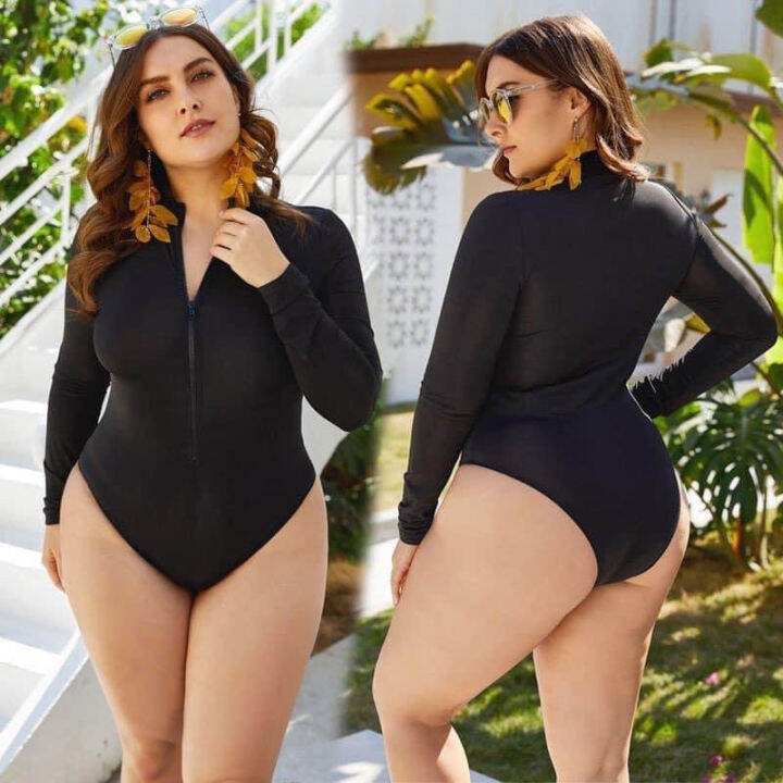 Gemma Plus size Rashguard with zipper | Lazada PH