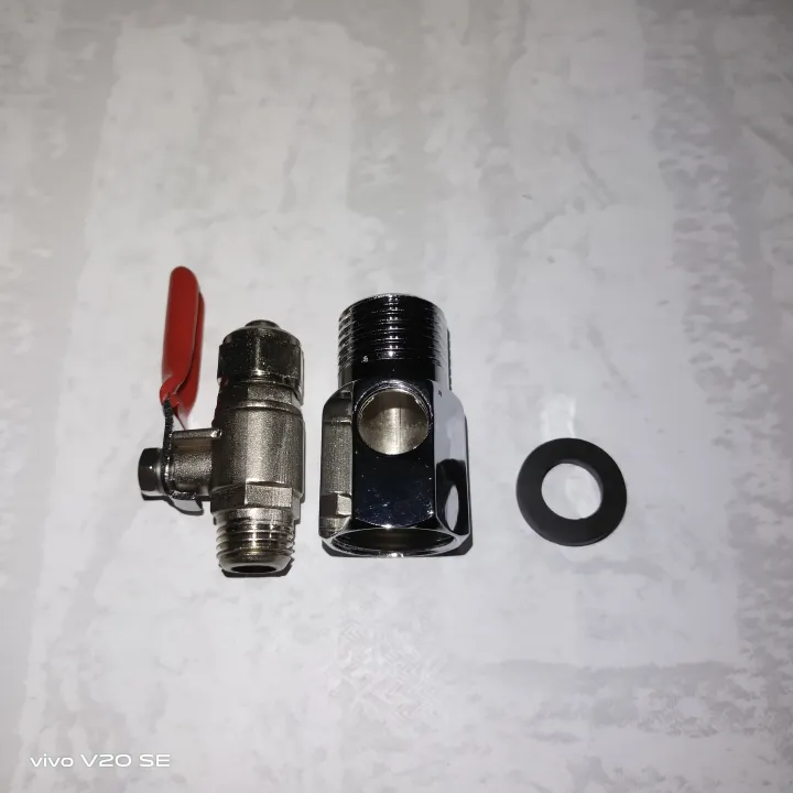 kran valve 3/8 stainless stell lengkap dengan konektornya | Lazada ...