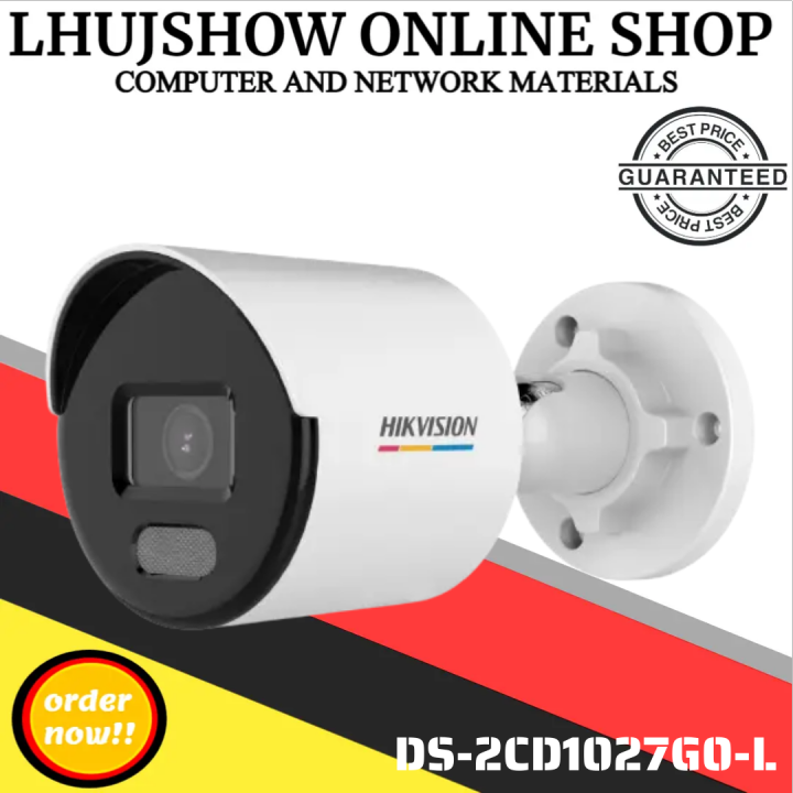 HIKVISION DS-2CD1027G0-L 2 MP ColorVu Fixed Bullet Network Camera | Lazada PH