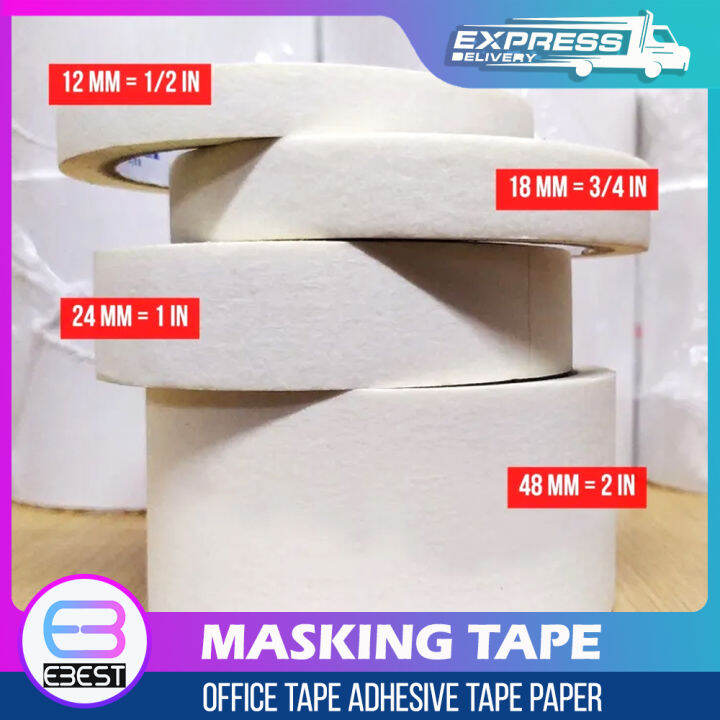 Masking Tape 20 Meters 1/2" Inch | 3/4" Inch | 1" Inch | 2" Inch Office ...