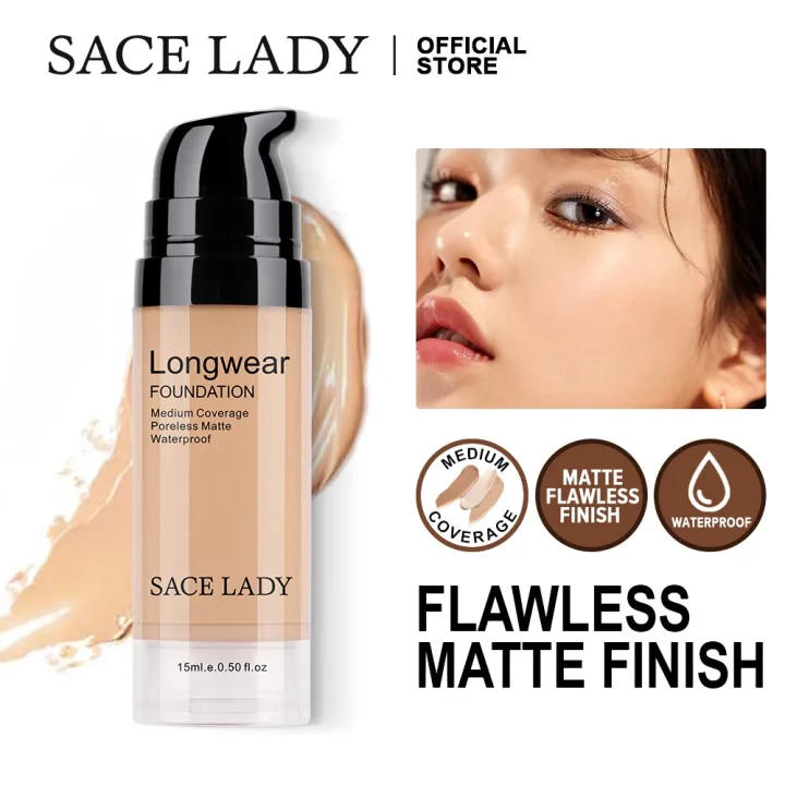 SACE LADY Longwear Liquid Foundation Matte & Poreless Finish Waterproof ...