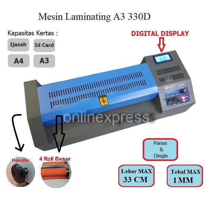 Mesin Laminating A3 Digital LCD / Laminator Machine A3 Digital OR 330D ...