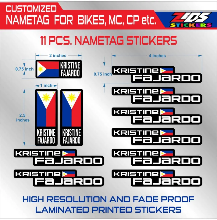 ph flag with bike name 3M reflective printed laminated customized ...