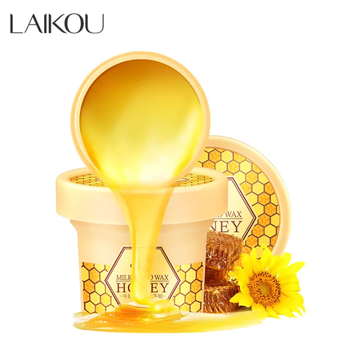 LAIKOU Milk Honey Hand Mask Wax Peel Off Whitening Exfoliating Calluses ...