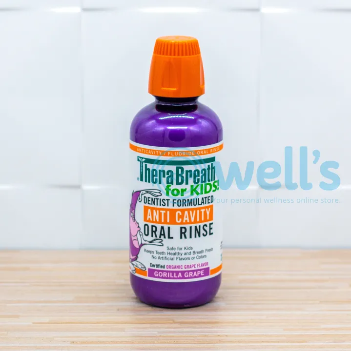 TheraBreath Kids Anti-Cavity Oral Rinse Gorilla Grape Flavor. Kid ...