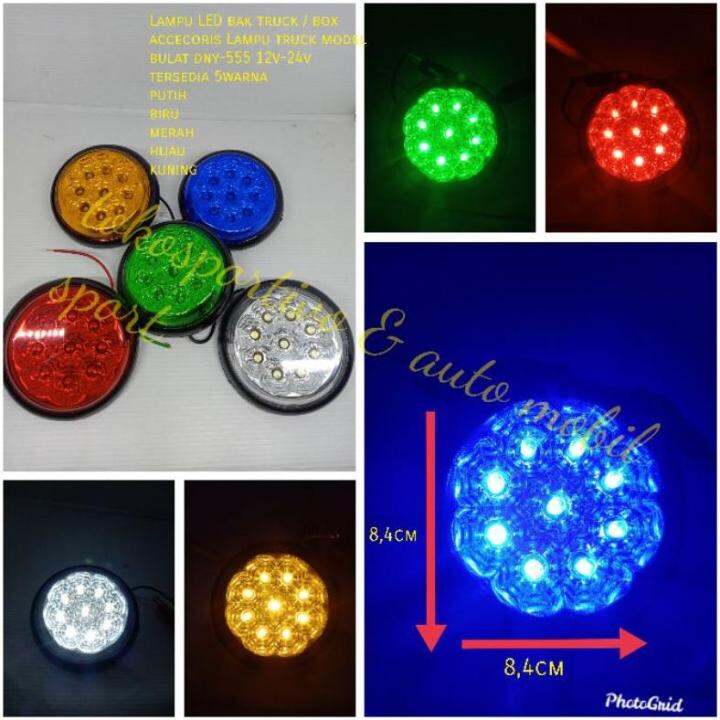 Lampu Led Bak Truk Box 24V Aksesoris Lampu Led Truck Bus Bulat 9Led Dny 555 | Lazada Indonesia
