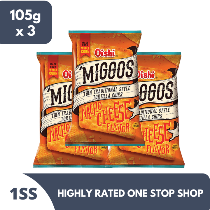 Oishi Miggos Nacho Cheese Flavor 105g x 3 | Lazada PH