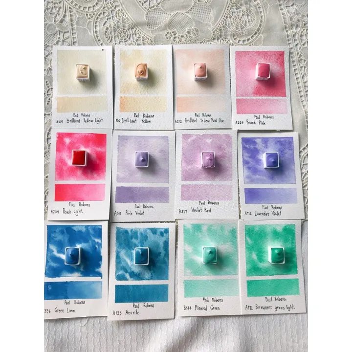 เซ็ตสีน้ำ Paul Rubens พาสเทล 12 สี เกรดอาร์ตติส แบ่งขาย2ml. แพนกลม ...