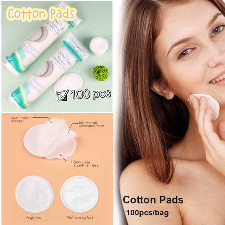 【100Pcs/Packs】Cotton Pads for Face Make Up Cosmetic Cotton Pads Wipe ...