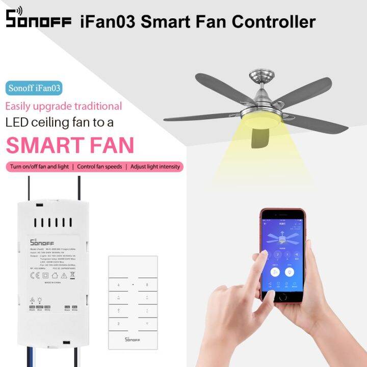 SONOFF iFan03/ iFan04 Smart Fan Switch Convert Fan to Wifi Smart ...