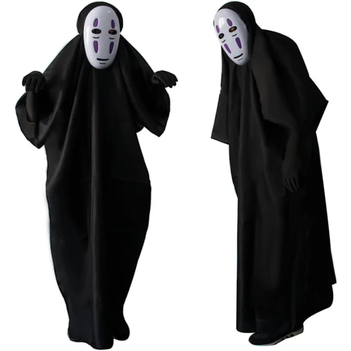 MUGE Cosplay Costume No Face Man Spirited Away Costume with Mask gloves ...