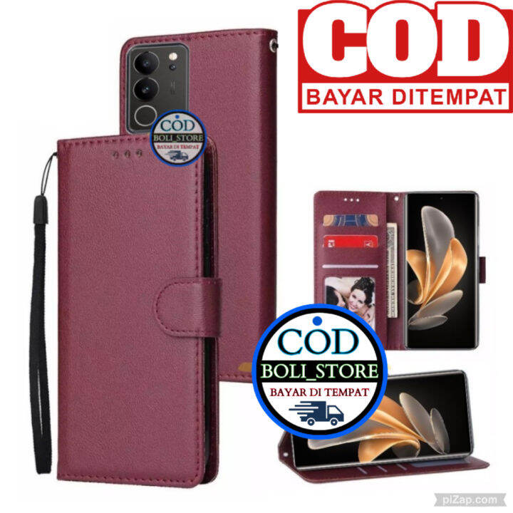 CASING / CASE KULIT COCOK UNTUK TIPE HP VIVO V29 CASING DOMPET-SARUNG ...