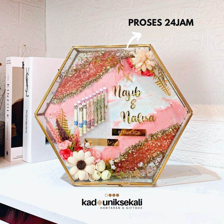 HEXAGONAL RESIN MAHAR RUSTIC FULL GLASS | MAHAR RESIN PERNIKAHAN ...