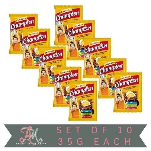 PACK OF 10 ENERGEN CHAMPION POWDERED CHOCOLATE MALT DRINK 35G | Lazada PH