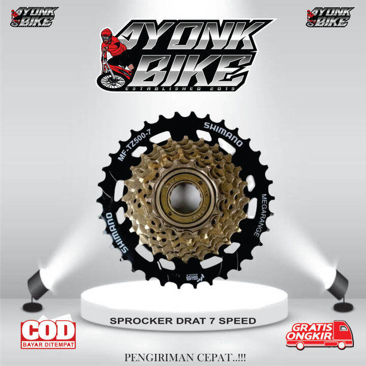 Sprocket Drat Ulir Gir Sprocket Sepeda Shimano MF - TZ500 7 Speed ...