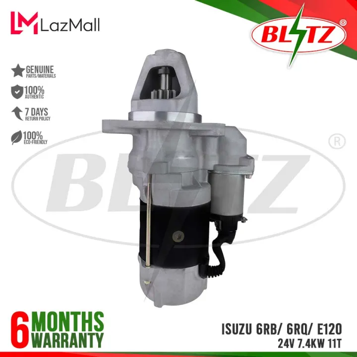 BLITZ STARTER ASSEMBLY ISUZU 6RB/ 6RQ / E120 11T 24V / 7.4KW 6 MONTHS WARRANTY | Lazada PH