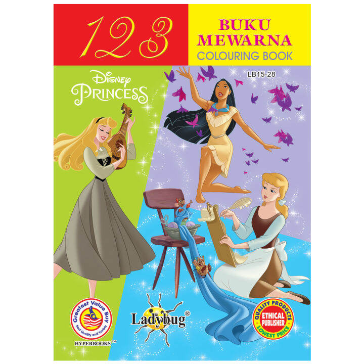 Disney Princess 123 Colouring Book LB15 - 28 | Lazada