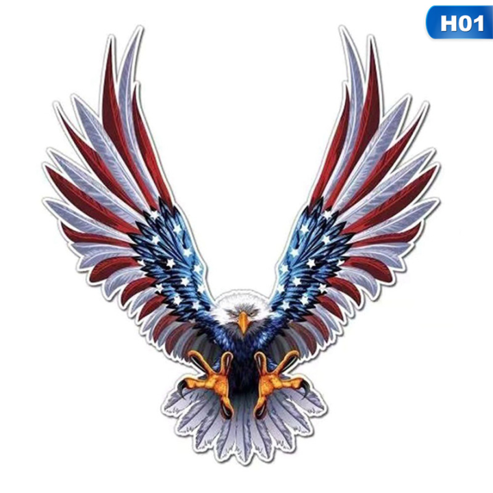 Design Flying Eagle With Us Flag On Wings Helmet Sticker Decal Bumper ...