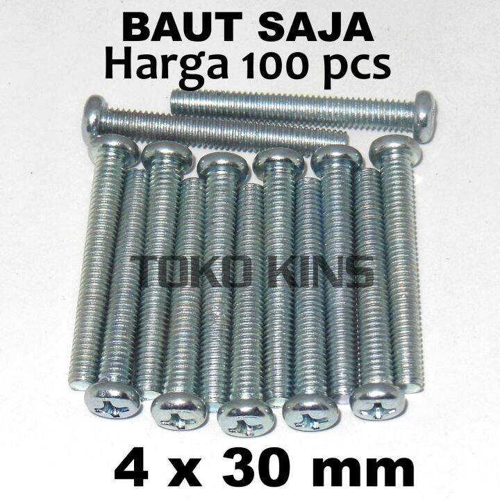 JP M4 x 30 per 100 pcs Baut kepala obeng plus 4mm 4 x 30 mm | Lazada Indonesia