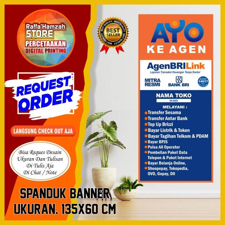 Spanduk Banner Agen BRI Link Spanduk Agen BRI Link Size 135x60 Cm ...