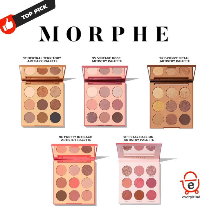 Morphe 9 Pan Eyeshadow Palette - 9T / 9V / 9R / 9E / 9P Artistry ...