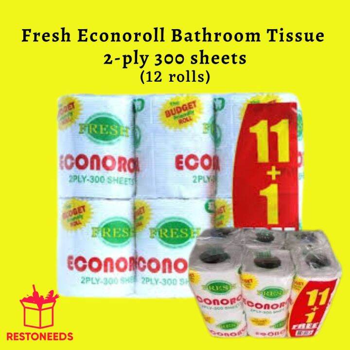 Fresh Econoroll Bathroom Tissue 2-ply 300 sheets (12 rolls) | Lazada PH