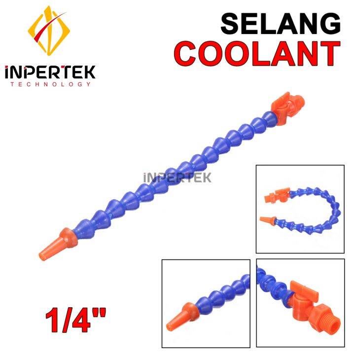Selang Coolant 1/4" 300 mm Flexible Nozle Minyak Oli Hose Mesin Bubut ...