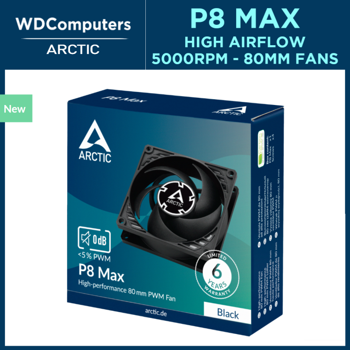 ARCTIC P8 MAX Computer & Server 8mm Fans. 5000 RPM Case and server fans ...