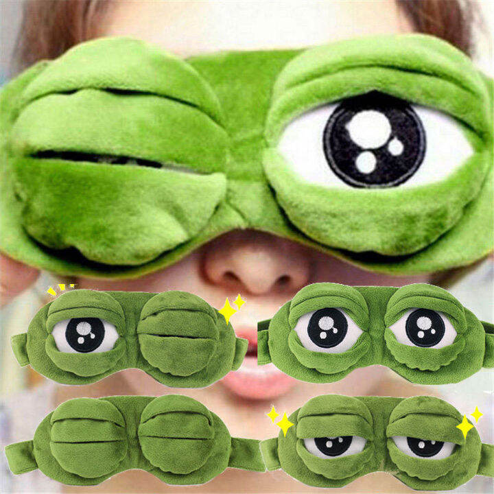 [Wind in Summer] Funny Creative 3D Pepe The Frog Sad Frog Eye Mask ...