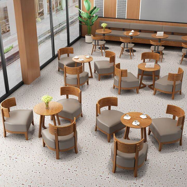 Vintage cafe milk tea shop negotiation table and chair dessert shop ...