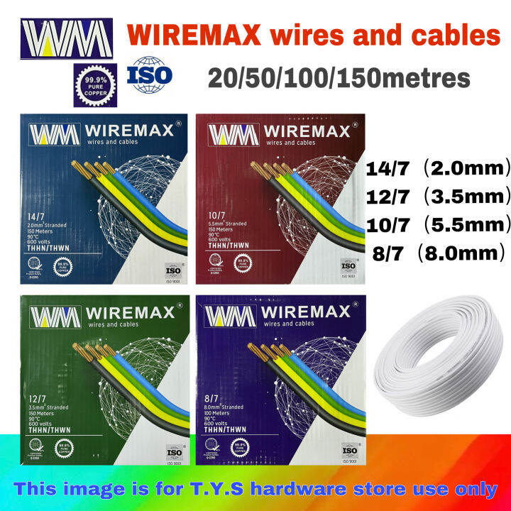 NEW WIREMAX wires and cables THHN/THWN Genuine security 20/50/100 ...