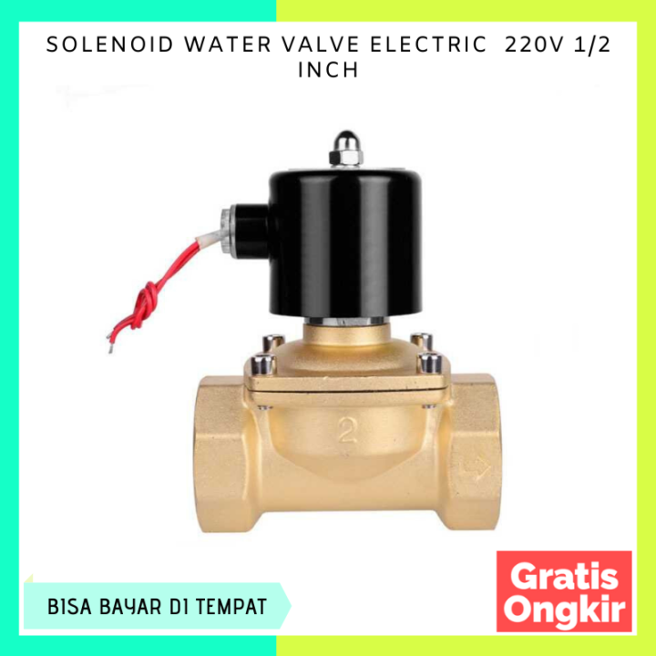 SOLENOID WATER VALVE ELECTRIC 220V 1/2 INCH (solenoid timer air listrik ...