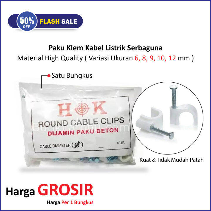 Klem Kabel Listrik Tempel Dinding paku klem kabel Listrik beton perekat ...