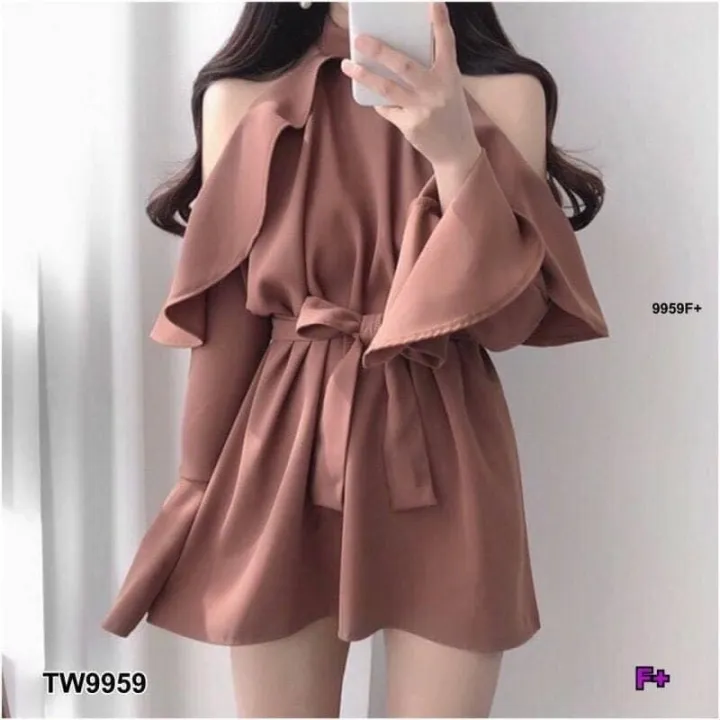 Aya_shop เสื้อผ้าแฟชั่น ชุดไปงาน สีน้ำตาล พร้อมส่ง | Lazada.co.th