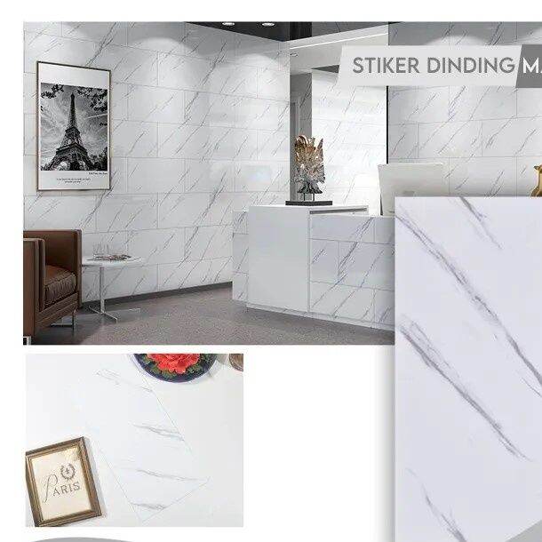 Wallpaper dinding Vinyl Marble 30 x 60 cm 0,3cm / Lantai Vinyl Marbel ...