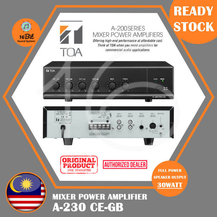 TOA A-230 Digital 30W Mixer PA Amplifier (A230) | Lazada