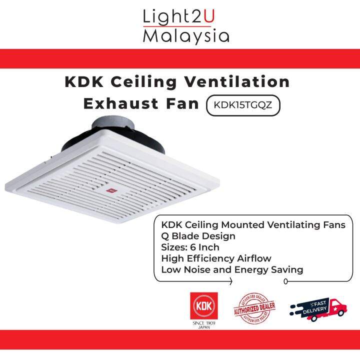 KDK 15TGQ 6" Ceiling Ventilation Fan / Ceiling Exhaust Fan | Lazada