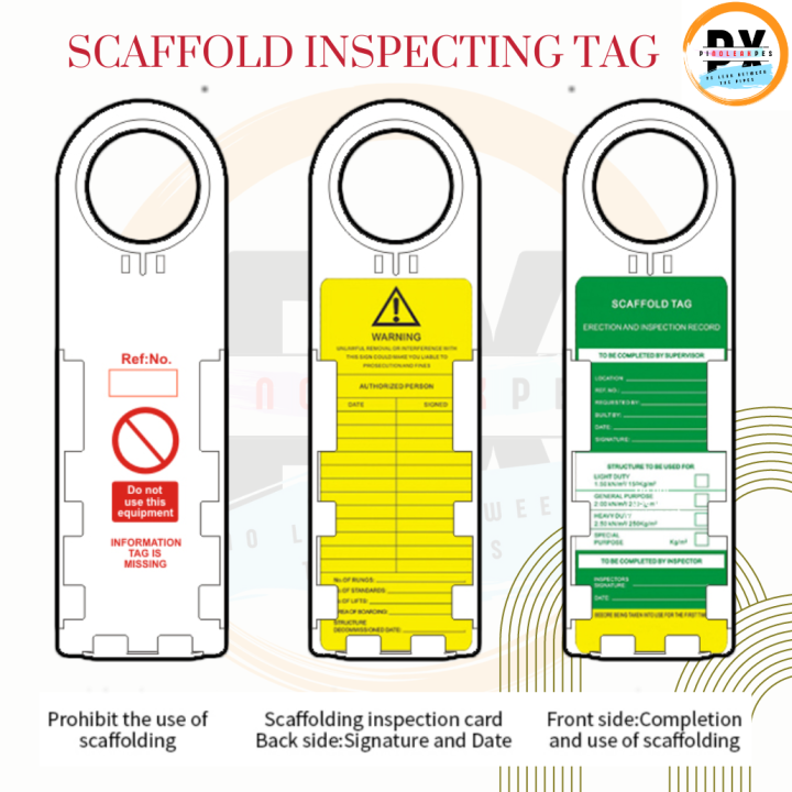 Scaffolding Security Accident Prevention Tags & Holder Safety Inspection Card | Lazada PH