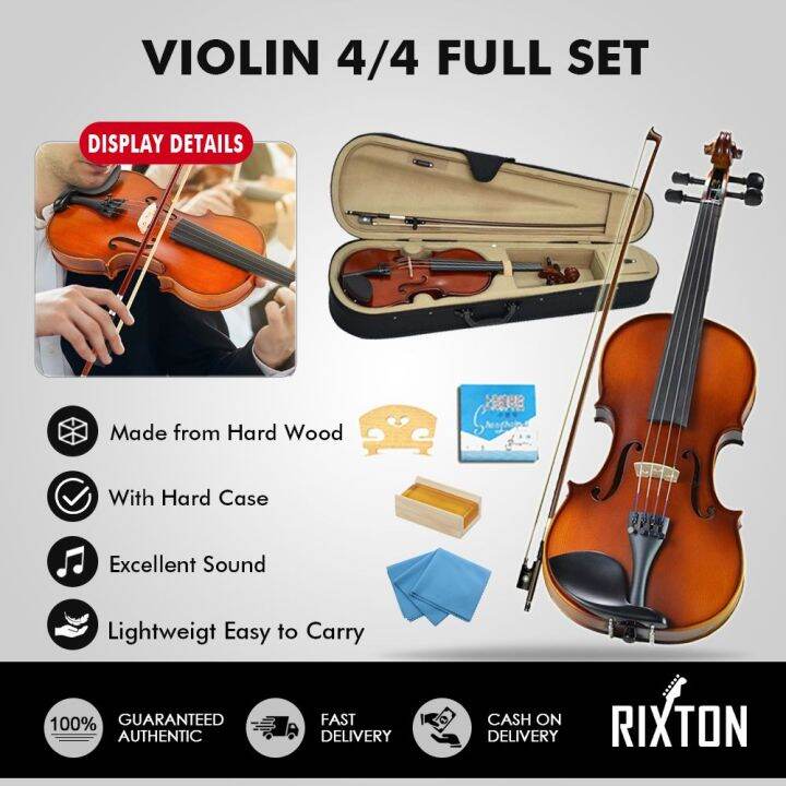 RIXTON Violin For Kids & Adults - 4/4 Satin Antique, Student or ...
