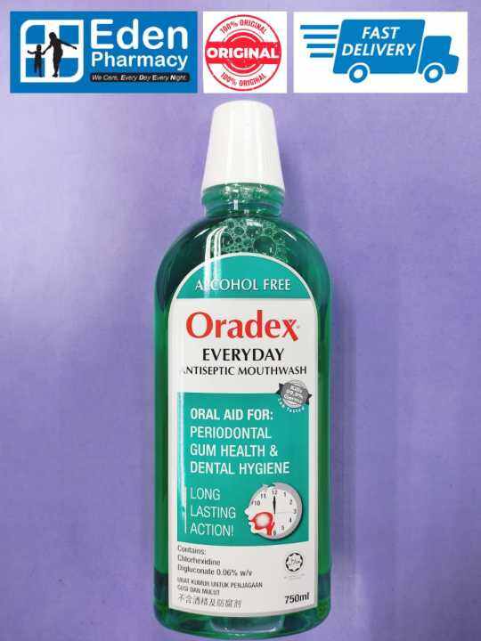 Oradex Everyday Antiseptic Mouthwash , oradex green ( 1 x 750ml ) / ( 2 ...