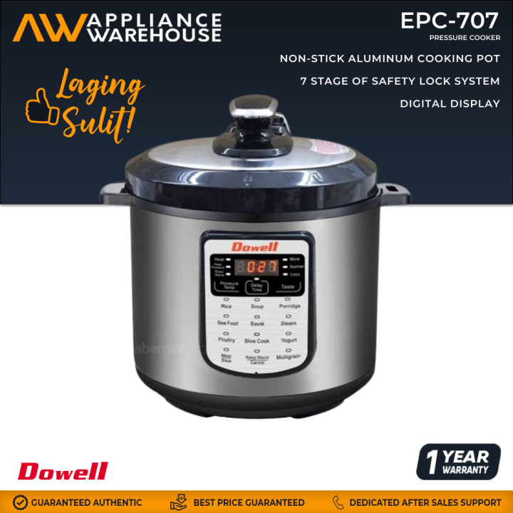 Dowell EPC-707 6-in-1 Multi cooker with 12 Cooking Programs Electric ...