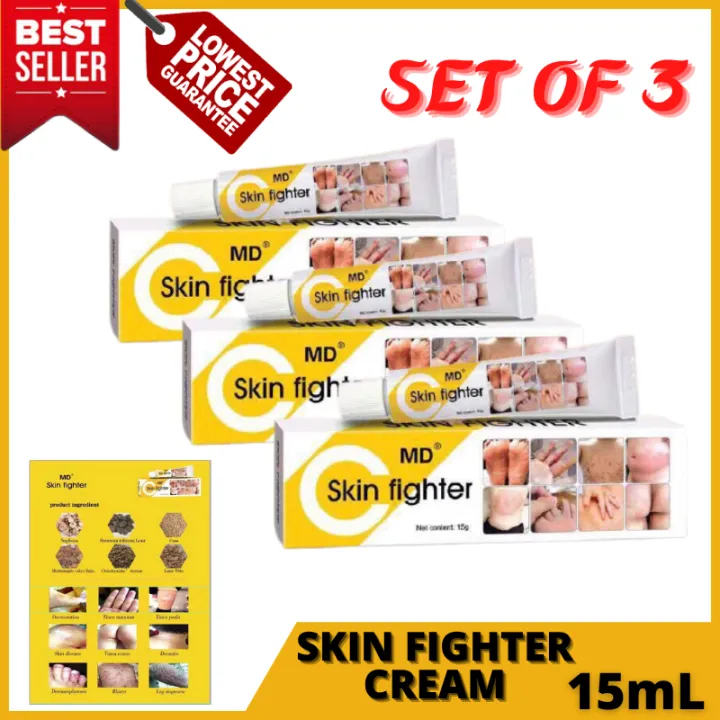 SET OF 3 100% Original MD Skin Fighter Cream for Skin Allergies or ...