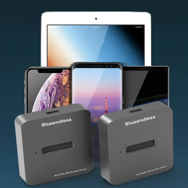 External Dual Hard Disk Drive Hdd Dock Blueendless Type C SSD Dock ...