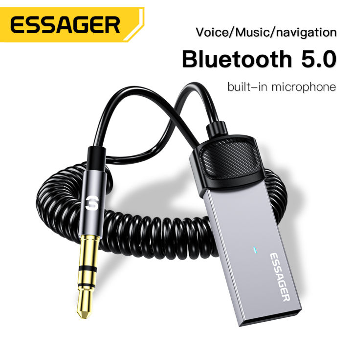 Essager Bluetooth Receiver 5.0 Aux Car Adapter USB to 3.5mm Audio Jack ...