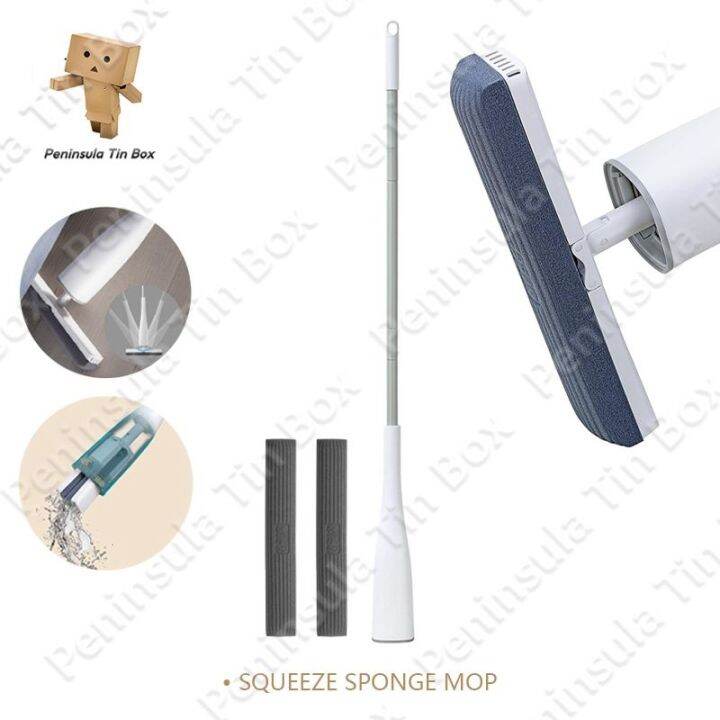 Sponge mop for floors Spinning mop Self-Cleaning Hand-Free Mop Multi ...