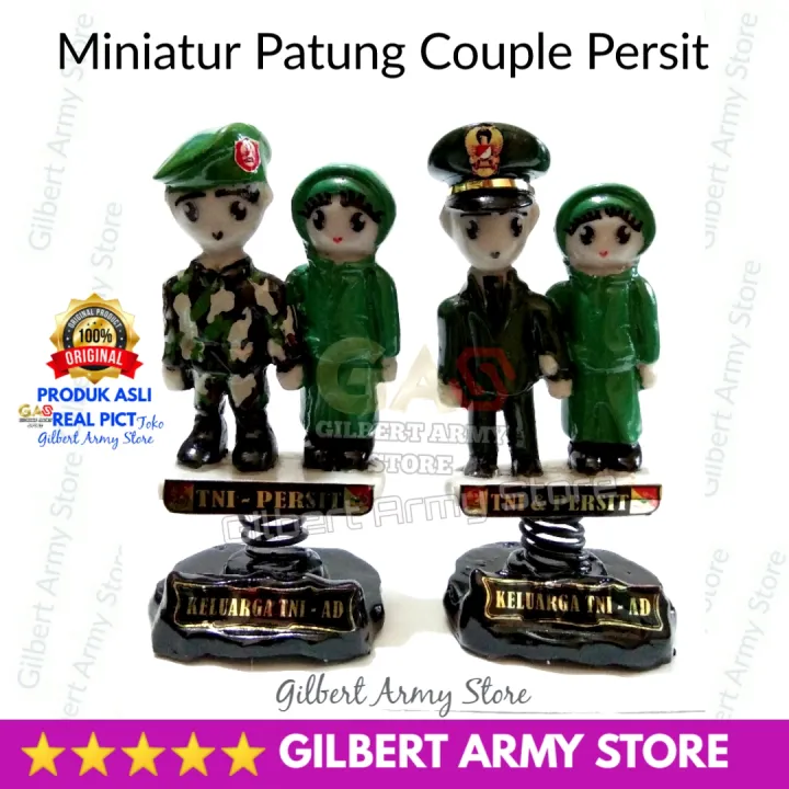 Miniatur Patung Couple pasangan Tni Persit Lucu hiasan Mainan Pajangan ...