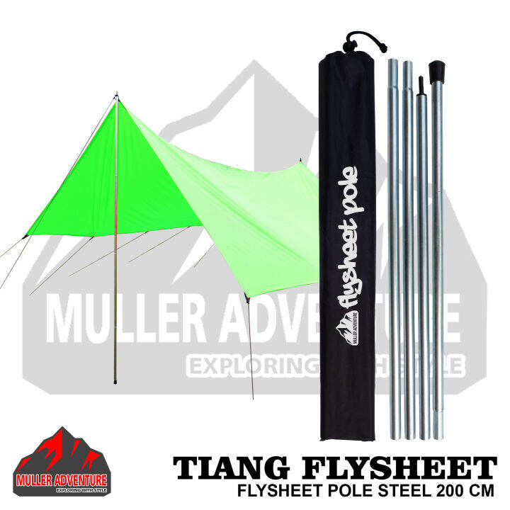 tiang flysheet tenda flysheet pole 200 cm tiang flysheet steel crhoom ...